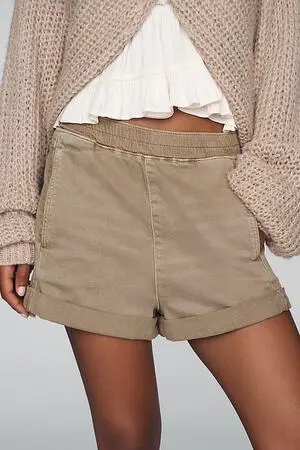 PILCRO Izzie Relaxed Pull-on Shorts - Sepia