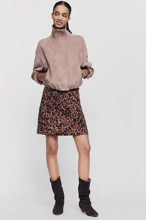 Maeve Printed Mini Skirt With Button Detail