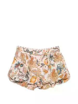 Farm Rio Floral Print Puff-ball Shorts