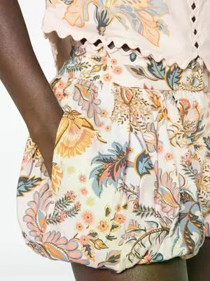 Farm Rio Floral Print Puff-ball Shorts