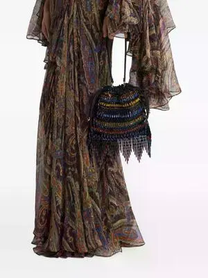 Etro Small Kalispera Bag With Sequins And Beads - Black
