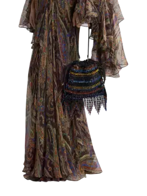 Etro Small Kalispera Bag With Sequins And Beads - Midnight Multi
