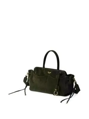 Prada Large Suede Carry Bag - Green