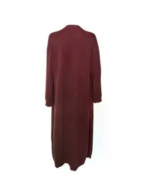 Loro Piana Burgundy Cashmere Longline Open-front Cardigan-coat