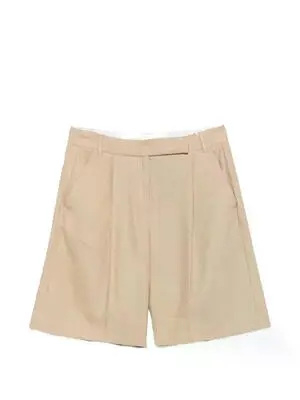 I BLUES Pleated Twill Shorts