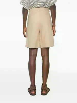 I BLUES Pleated Twill Shorts