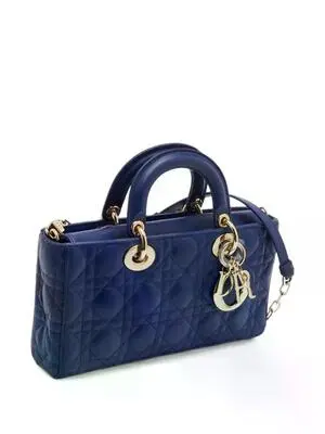 Dior 2022 Medium Lady D-joy Cannage Tote Bag - Blue