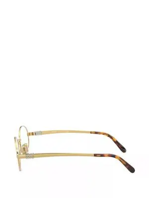 Miu Miu Round Frame Eyeglasses - Gold
