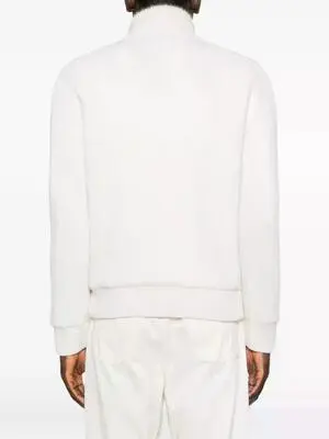 BARBA NAPOLI Ribbed-knit Faux-fur-trim Jacket - White