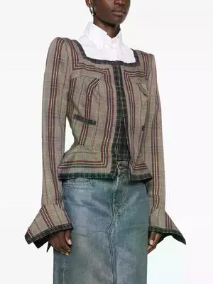 VIVIENNE WESTWOOD Dandy Double-breasted Check Jacket - Grey