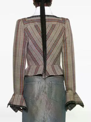 VIVIENNE WESTWOOD Dandy Double-breasted Check Jacket - Grey