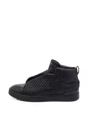Balenciaga Woven Leather Slip-on Sneakers