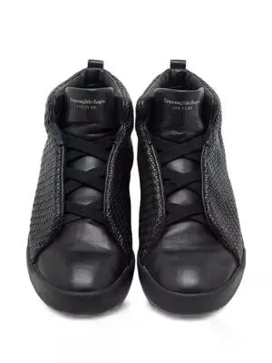 Balenciaga Woven Leather Slip-on Sneakers