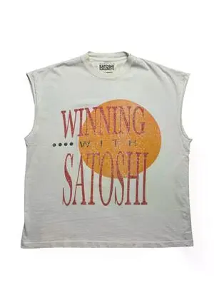 SATOSHI NAKAMOTO Winning With Sleeveless T-shirt - Neutrals