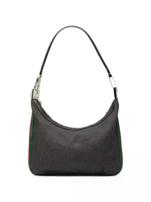 Gucci 2000-2015 Denim Web Shoulder Bag - Black