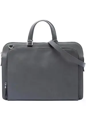 Prada 2013-2026 Saffiano Briefcase Business Bag - Grey