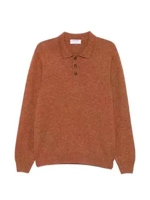 GRAN SASSO Button-down Polo Sweater - Orange