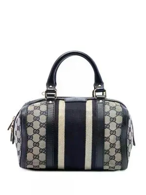 Gucci 2016-2026 Small Gg Canvas Web Joy Boston Bag Satchel - Blue
