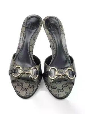 Gucci Gg Horsebit Patterned Sandals