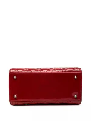 Dior Patent Cannage Lady Satchel - Red