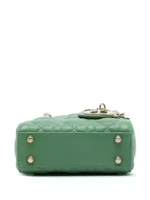 Dior 2020 Micro Lambskin Cannage Lady Satchel - Green