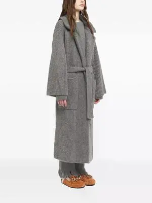 Alanui Rib-stitch Belted Coat