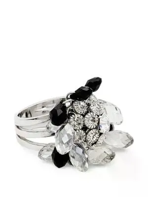 Dior Tone Crystal And Bead Embellished Cluster Ring