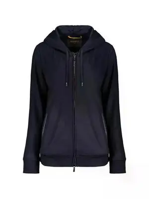 MOORER Zip-up Drawstring Hoodie - Blue
