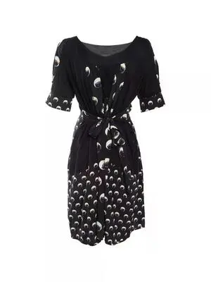 LOUIS VUITTON Printed Paneled Shift Dress - Black