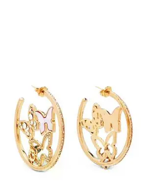 Dior Butterfly Crystal Hoop Earrings - Gold