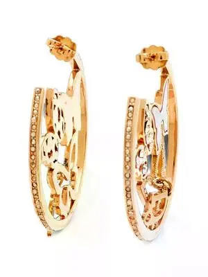 Dior Butterfly Motif Hoop Earrings