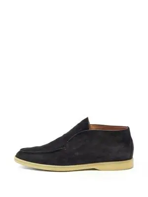 Loro Piana Open Walk Suede Ankle Boots - Black