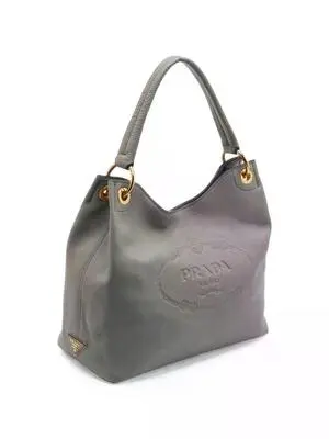 Prada Vitello Daino Phenix Embossed Logo Tote Bag