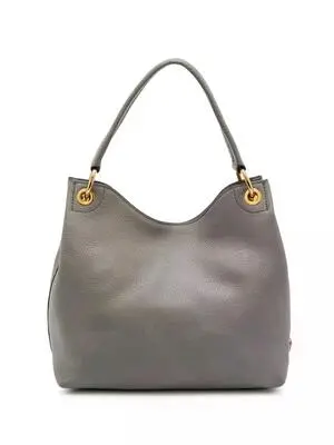 Prada Vitello Daino Phenix Embossed Logo Tote Bag - Grey