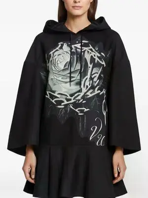 Valentino Garavani Graphic Print Hooded Mini Dress