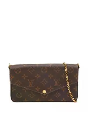 LOUIS VUITTON Monogram Félicie Pochette Clutch Bag - Brown