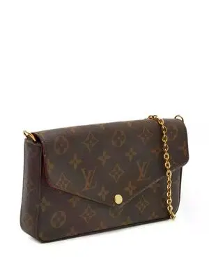 LOUIS VUITTON Monogram Félicie Pochette Clutch Bag - Brown