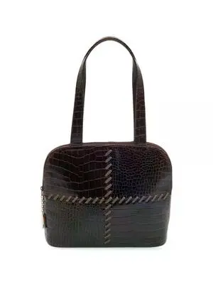 Saint Laurent Croc-embossed Shoulder Bag