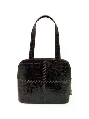 Saint Laurent Croc-embossed Shoulder Bag
