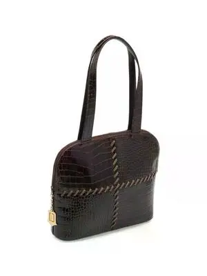 Saint Laurent Croc-embossed Shoulder Bag