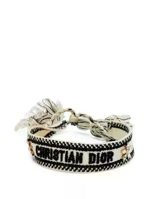 Dior Logo-embroidered Bracelet - Neutrals