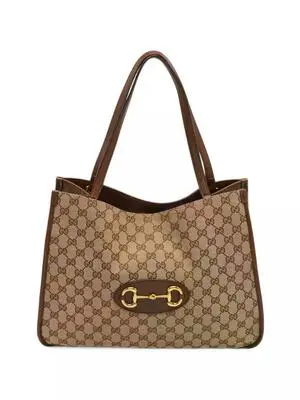 Gucci Horsebit 1955 Gg Canvas Tote Bag - Neutrals