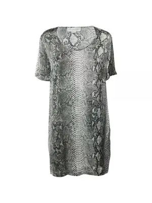 Stella McCartney 2010 Snakeskin-print Short-sleeve Mini Dress - Grey