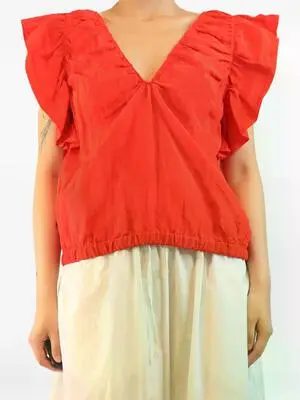 Victoria Beckham Ruffled Top - Red