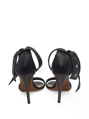 Alexander McQueen Leather Eyelet Detail Buckle High Stiletto Sandals