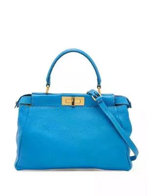 Fendi Medium Peekaboo Selleria Tote Bag - Blue