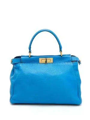 Fendi Medium Peekaboo Selleria Tote Bag - Blue