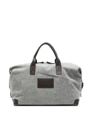 GRAN SASSO Herringbone-pattern Wool Tote Bag - Grey