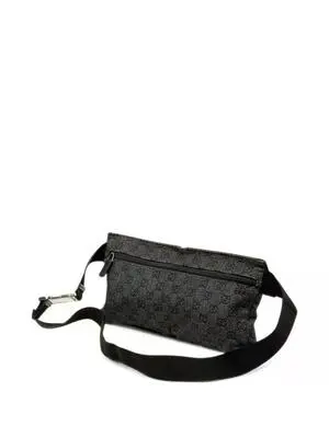 Gucci Gg Denim Double Pocket Belt Bag - Grey