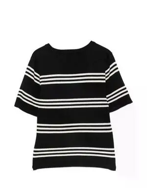 Dkny Striped Elbow-sleeve Sweater